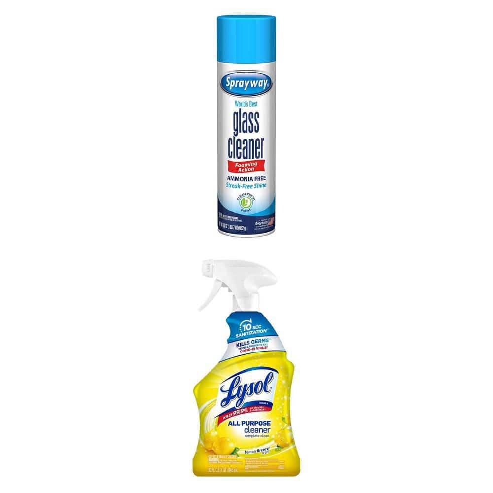32 Fl oz All Purpose Cleaner Lemon Breeze Scent and 23 oz. Glass ...