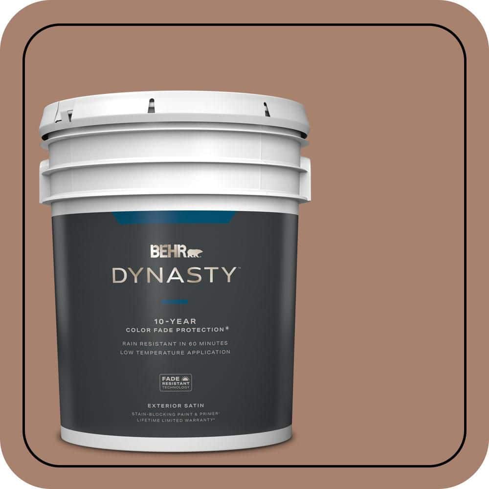 BEHR DYNASTY 5 gal. #S190-5 Cocoa Nutmeg Satin Enamel Exterior Stain ...