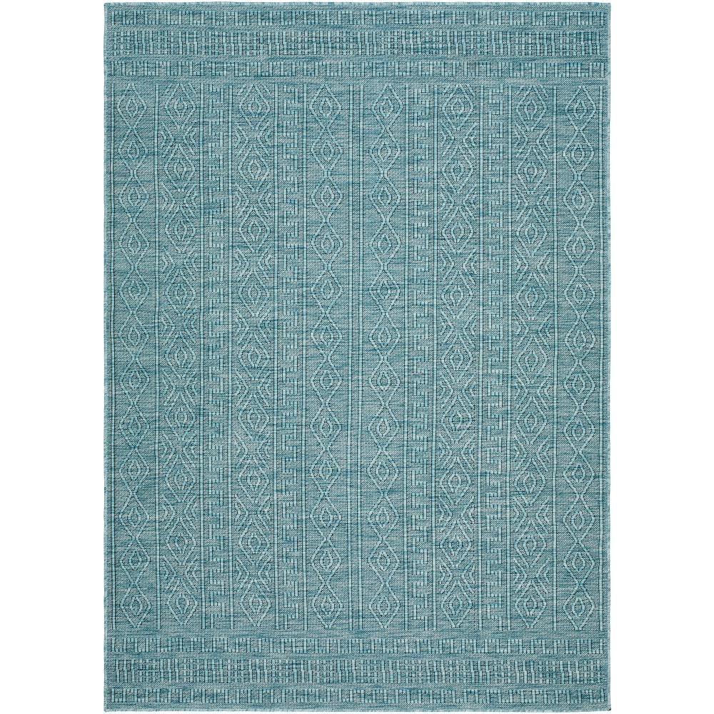 Livabliss Terrace Teal Doormat 2 ft. x 3 ft. Indoor/Outdoor Area Rug ...