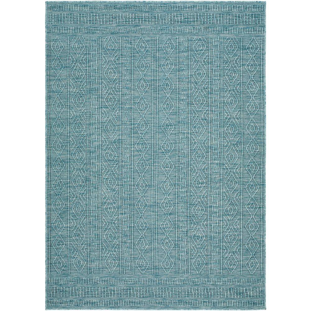 Livabliss Terrace Teal Solid 8 ft. x 10 ft. Indoor/Outdoor Area Rug ...