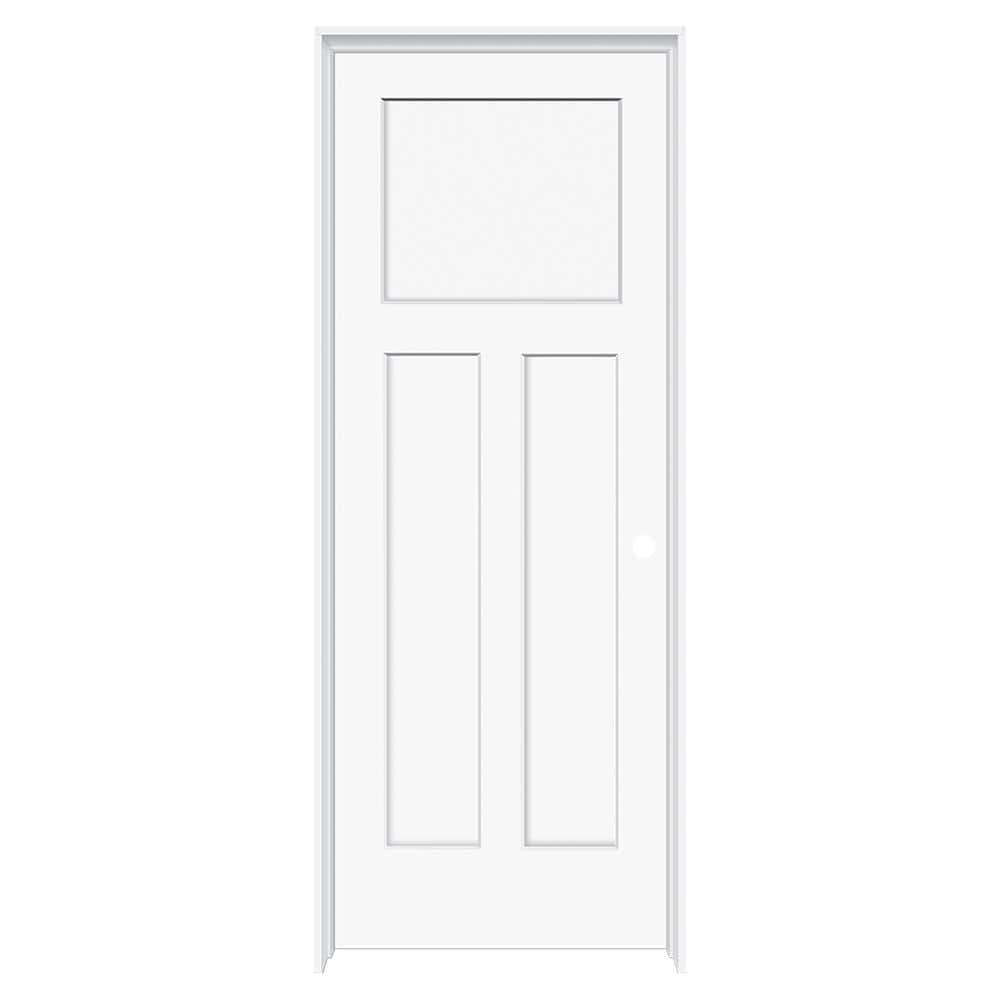 Builders Choice 32 in. x 80 in. 3 Panel Craftsman Shaker Smooth Left HC ...