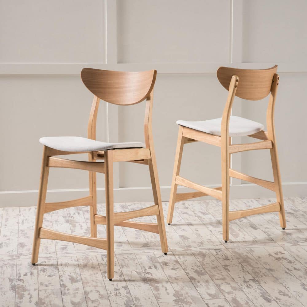 Harper & Bright Designs 36 in. H Light Beige and Natural Oak Wood ...