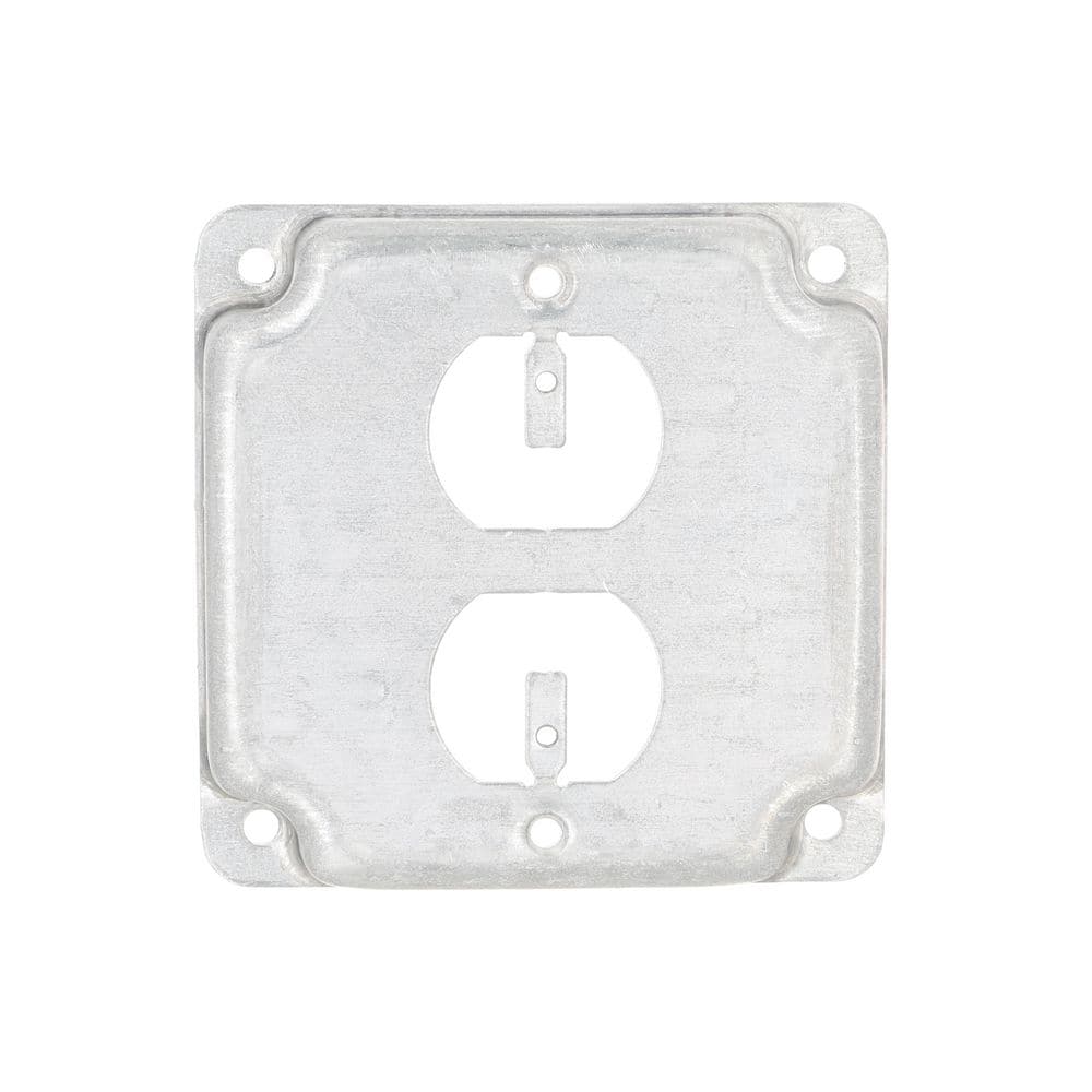 RACO 4 in. W Steel Metallic 1-Gang Exposed Work Square Cover for 1 ...