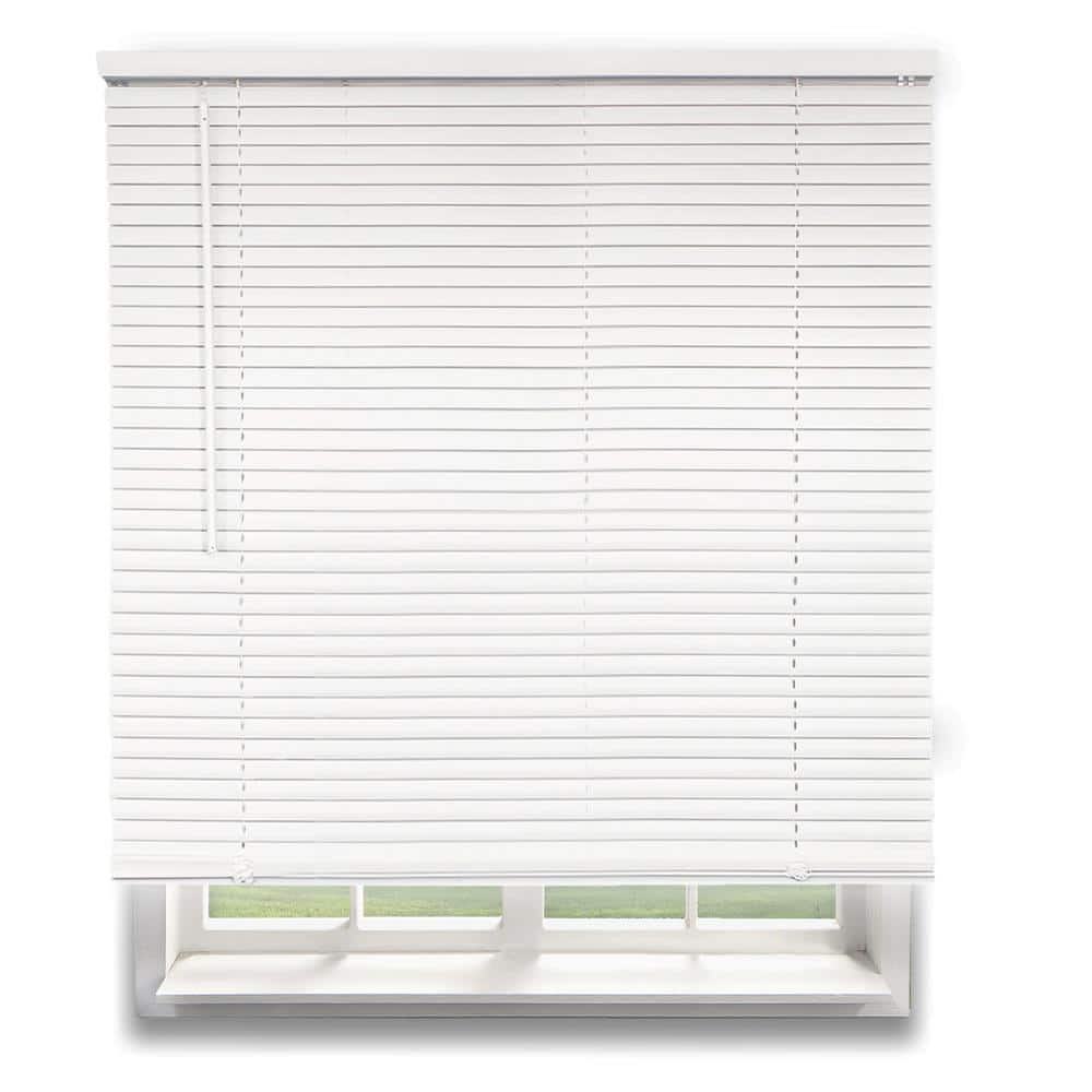 Chicology Midnight White Cordless Blackout Vinyl Mini Blind with 1 in ...