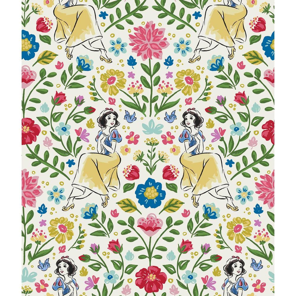 RoomMates Disney Snow White Wishing Garden Cream Peel and Stick ...