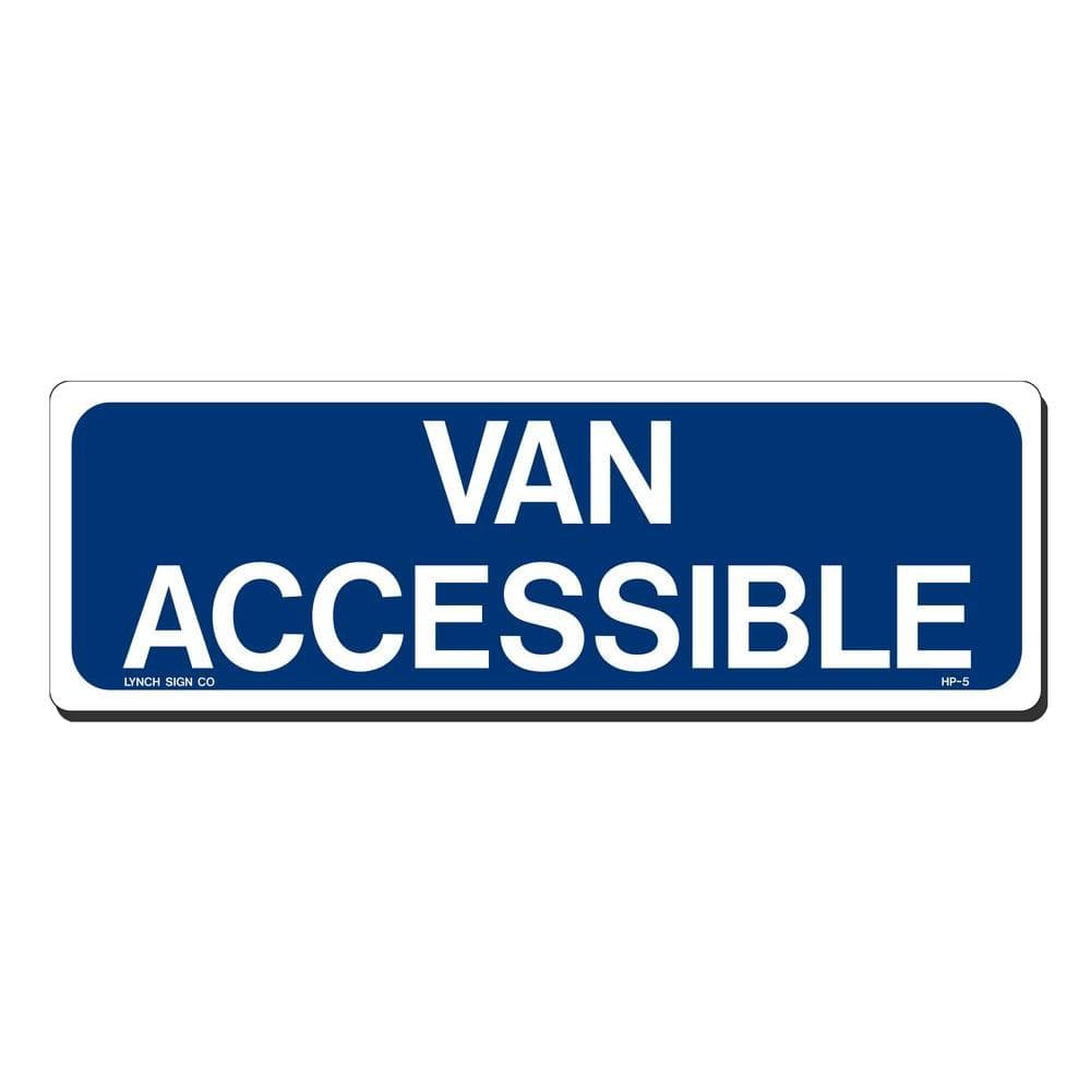 Lynch Sign 12 in. x 4 in. Blue on White Aluminum Van Accessible Sign HP ...