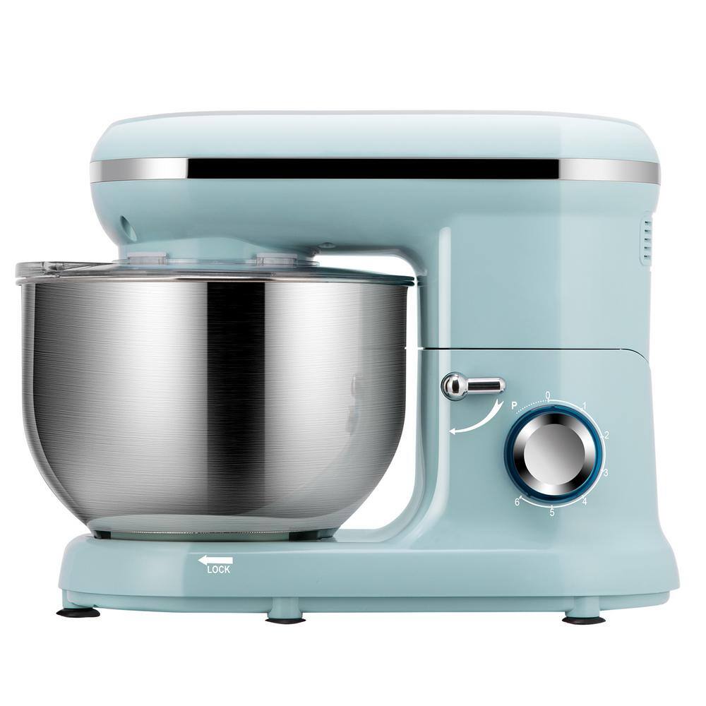 VIVOHOME 650-Watt 6 Qt. 6-Speed Blue Tilt-Head Kitchen Stand Mixer with ...
