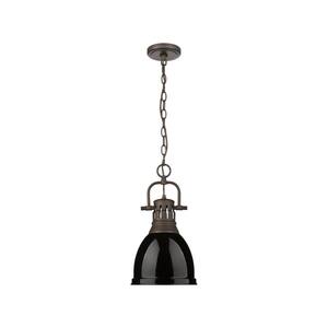 Golden Lighting Duncan 16.5 in. 1 Light Rubbed Bronze Pendant Light ...