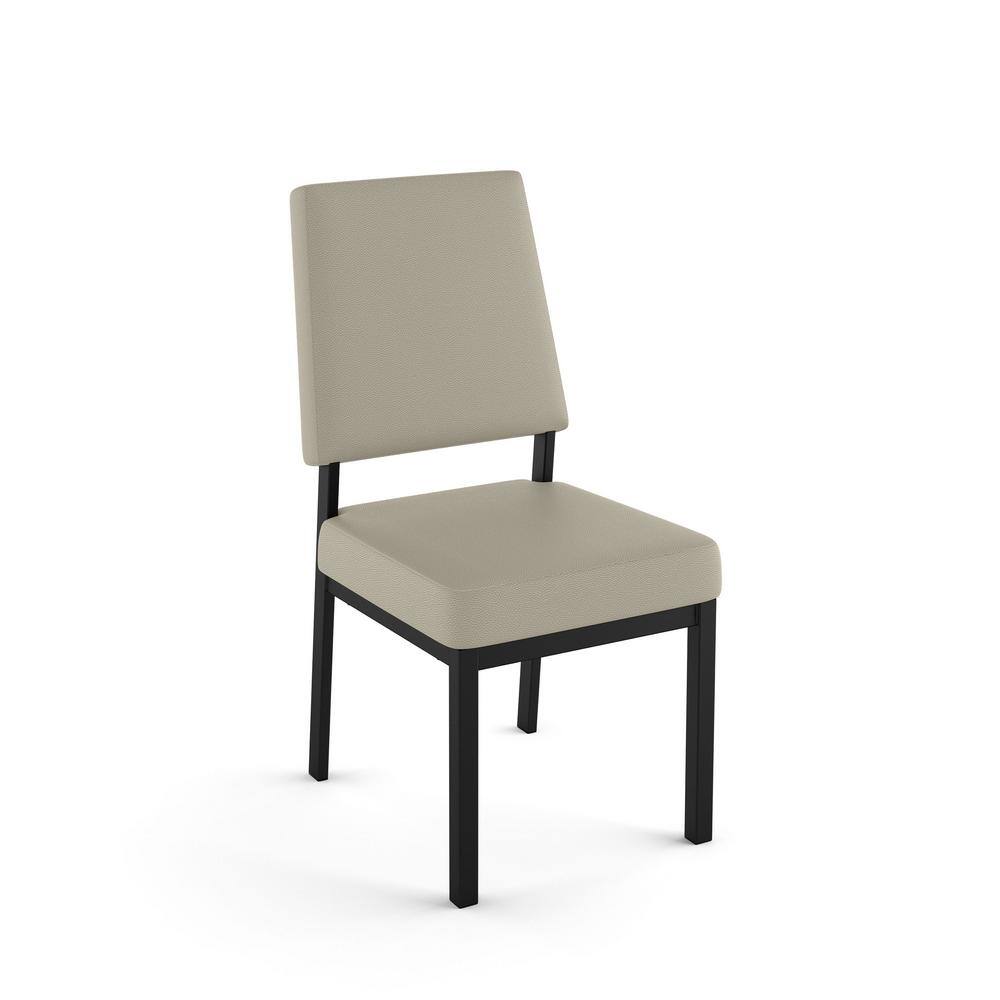 Amisco Avery Greige Faux Leather/Black MetalDining Chair 34541-WE ...
