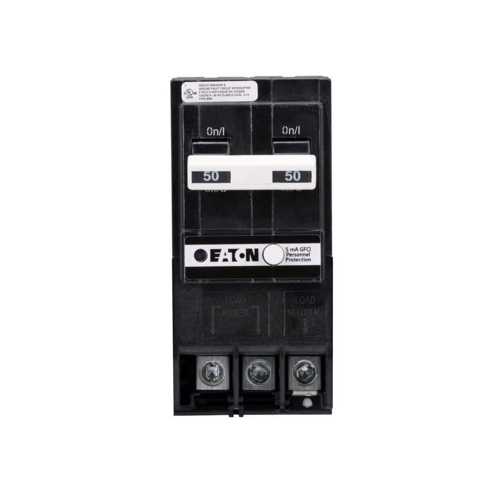 Eaton BR 50 Amp 120-Volt/240-Volt 2 in 2-Pole GFCI Circuit Breaker ...