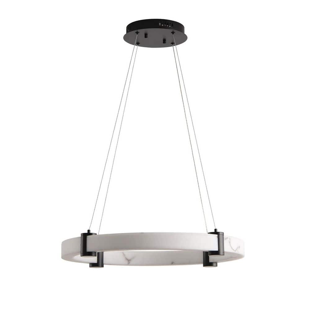 VEVETTA 24 in. Round Modern LED Pendant Light with Adjustable Height ...