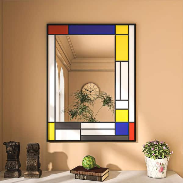 ORGANNICE 24 in. W x 32 in. H Rectangle Black Aluminum Frame Tempered ...