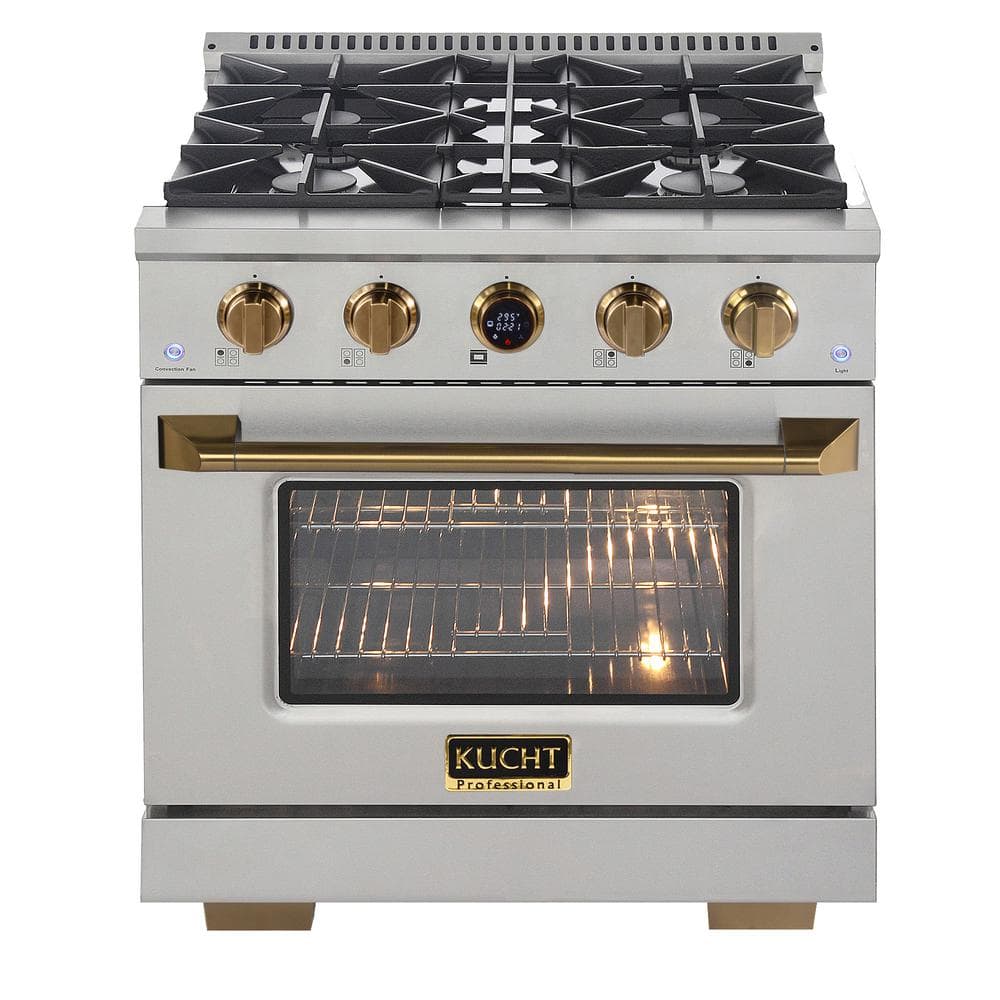 Kucht 30 in. 4.2 cu.ft. 4-Burners Dual Fuel Range Propane Gas in ...