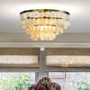 ALOA DECOR 4-Light 18.5 in. Round Coastal Capiz Tiered Flush Mount ...