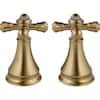 Delta Pair of Cassidy Gold Metal Cross Handles for Roman Tub Faucet in ...