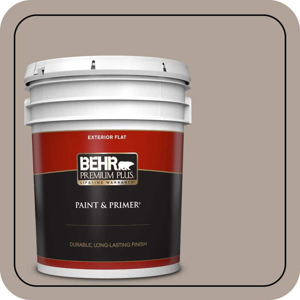 BEHR PREMIUM PLUS 5 gal. #MQ2-56 Abbey Stone Flat Exterior Paint ...