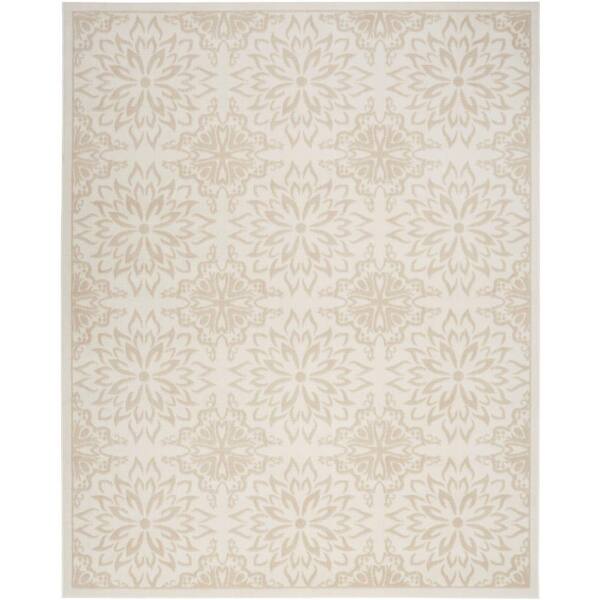 Nourison Jubilant Ivory Beige 6 ft. x 9 ft. Floral Transitional Area ...