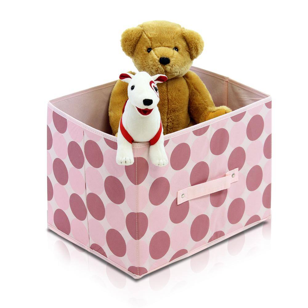 Furinno 10.5 in. H x 15 in. W x 10.75 in. D Pink Fabric Cube Storage ...