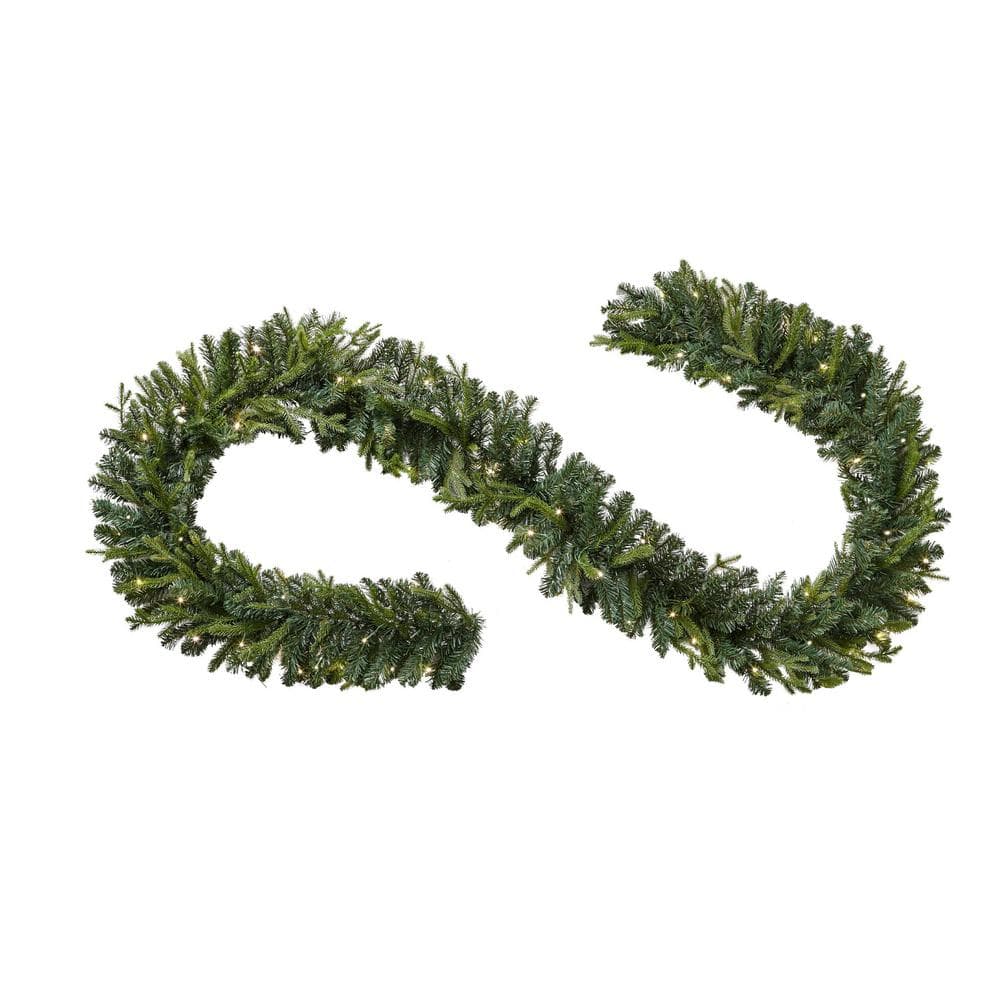 Home Accents Holiday 12 ft. Pre-Lit Norway Garland with Battery ...