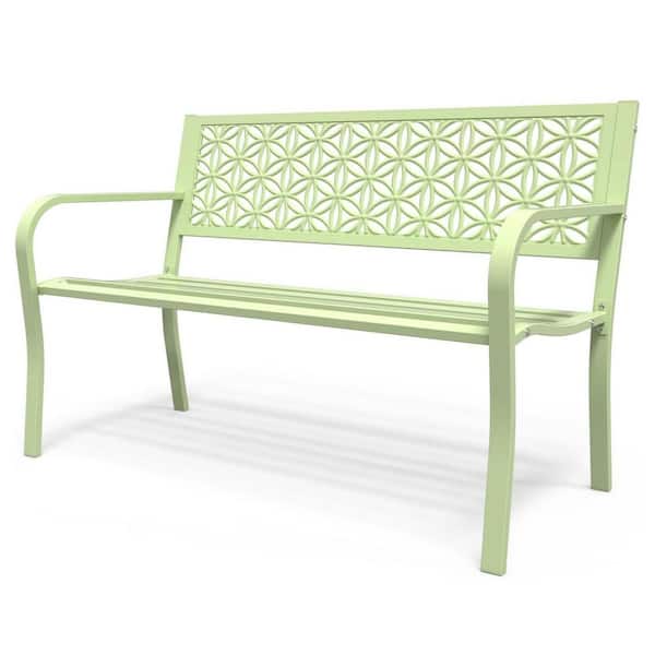 50". green Metal outdoor Bench L0CCS16FLY - The Home Depot