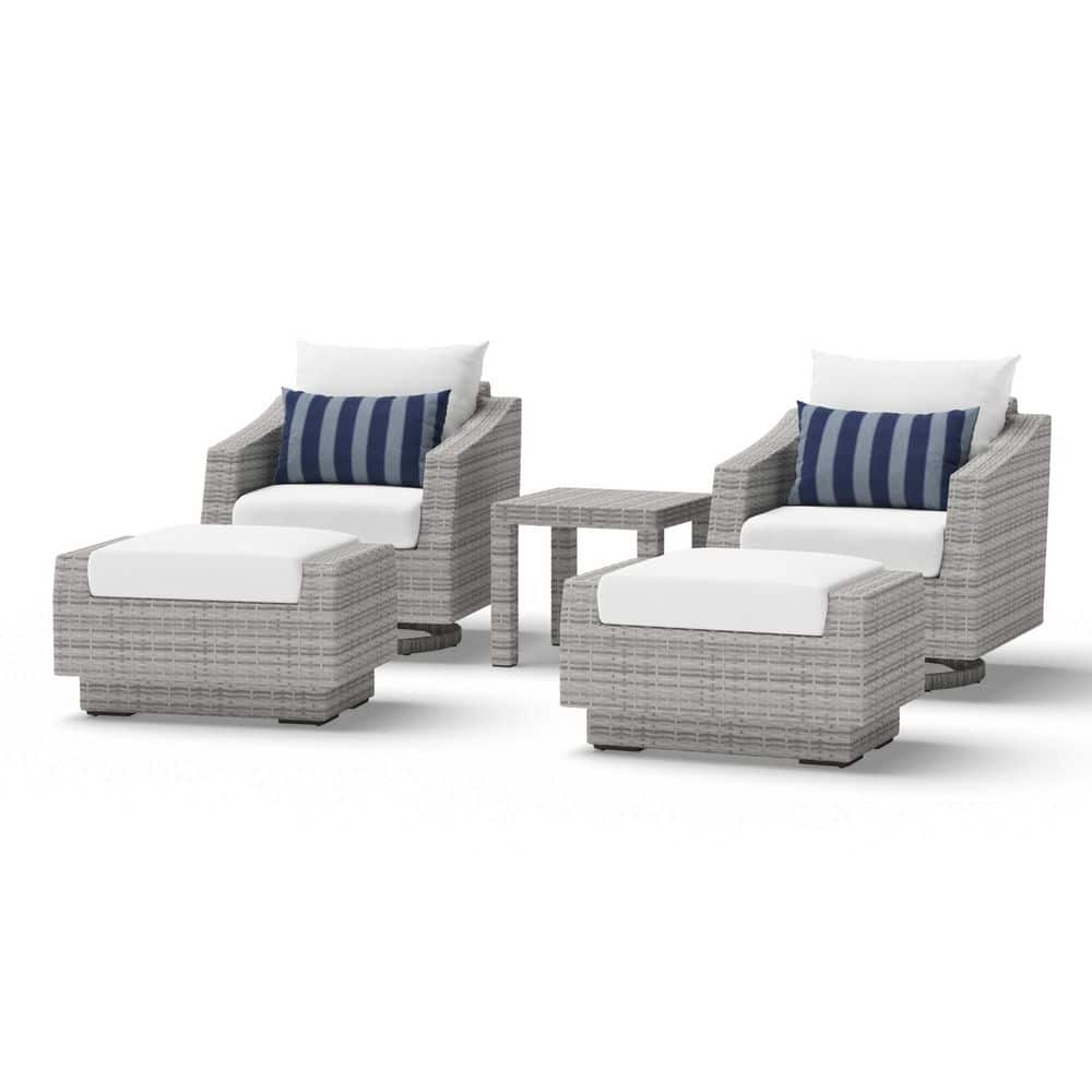 RST BRANDS Cannes 5-Piece Wicker Motion Patio Conversation Set with ...