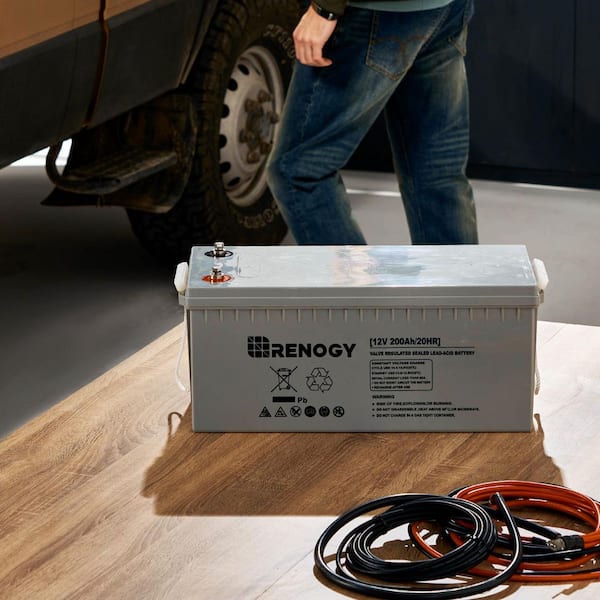 Renogy 12 Volt 200Ah Deep Cycle AGM Battery, 3% Self-Discharge Rate ...