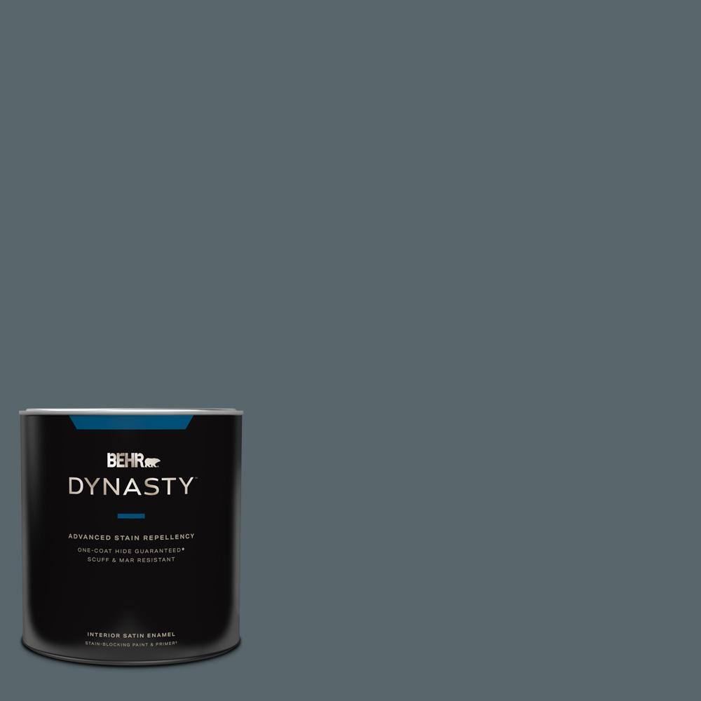 BEHR DYNASTY 1 qt. #N470-6 Whale Gray One-Coat Hide Satin Enamel ...