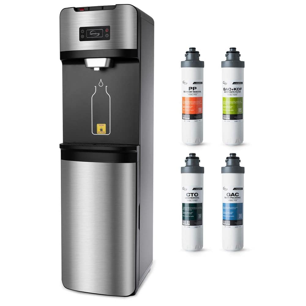 ISPRING DS4S-PB Bottleless Water Cooler Dispenser w/ 4-Stage Filtration ...