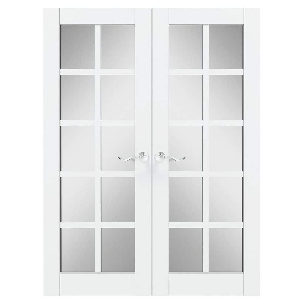 TENONER 60 in. x 80 in. Composite, MDF, 10 Lite, Mirrored Glass, Primed ...