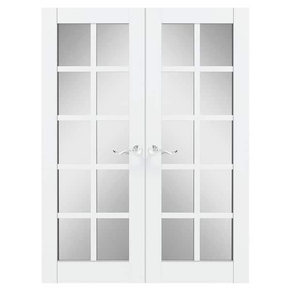 TENONER 60 in. x 80 in. Composite, MDF, 10 Lite, Mirrored Glass, Primed ...