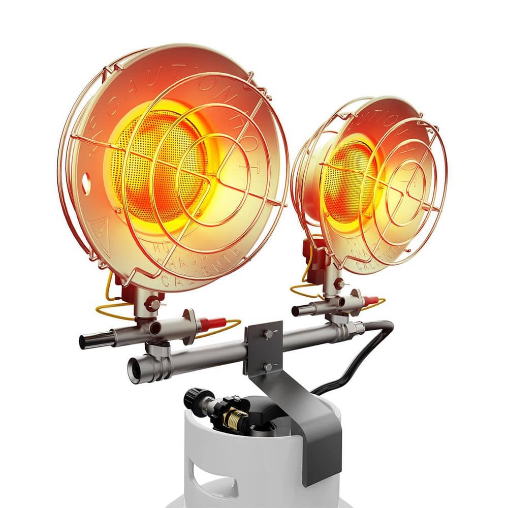 SenQWFa 30000 BTU Propane Patio Heater Dual Head Radiant Gas All ...