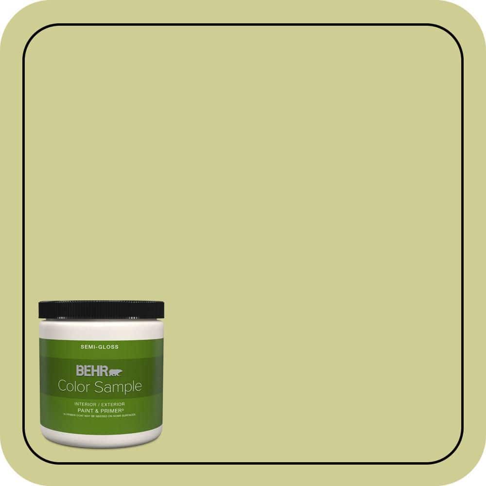 BEHR PREMIUM PLUS 8 oz. #M340-4 Wasabi Semi-Gloss Interior/Exterior ...