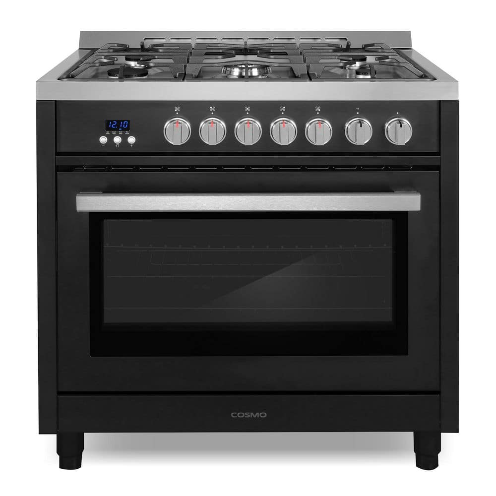 Cosmo 36 in. Nebula Collection 3.8 cu. ft. Gas Range, 5 Burners, Rapid ...