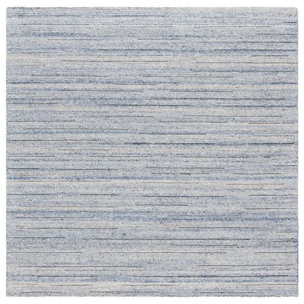 SAFAVIEH Natura 6 ft. x 6 ft. Blue Striped Distressed Square Area Rug ...