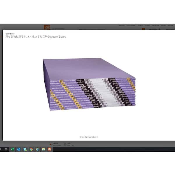 Gold Bond Fire Shield 5/8 in. x 4 ft. x 8 ft. Gypsum Board 50002104 ...