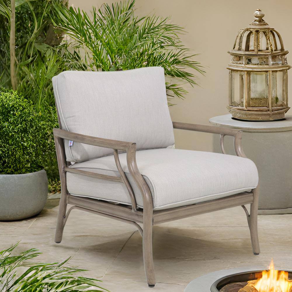 PEAK HOME FURNISHINGS Lamando Aluminum Outdoor Lounge Chair with Light ...