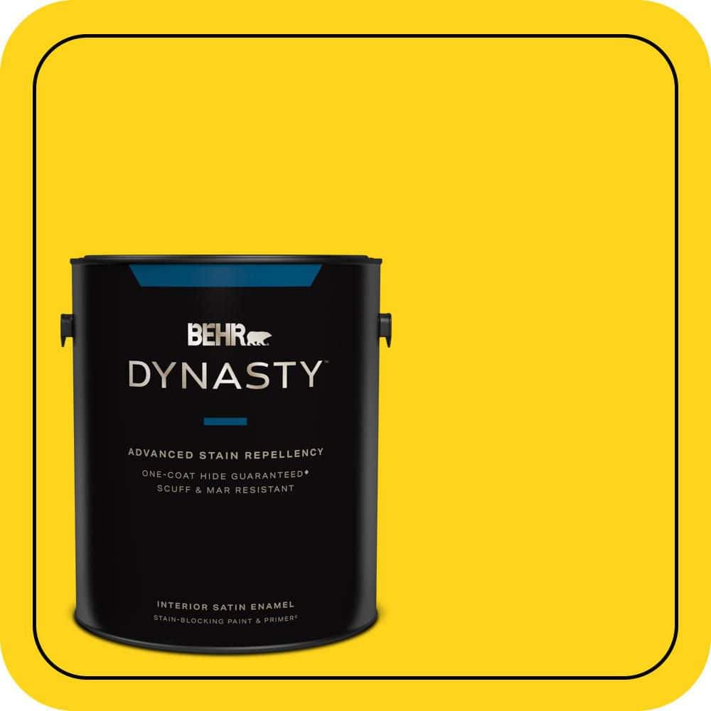 BEHR DYNASTY 1 gal. #S-G-390 Lemon Zest Satin Enamel Interior Stain ...