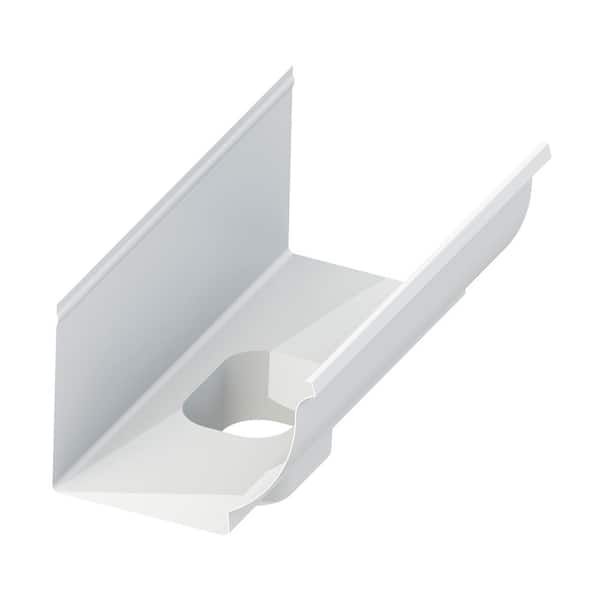PEAK 5 in. White Gutter Drop Outlet 1385 - The Home Depot