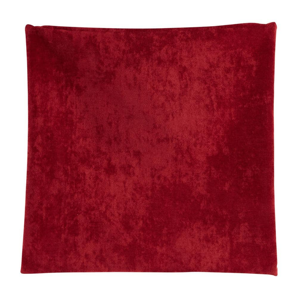 Greendale Home Fashions Solid Ruby Velvet 24 in. x 24 in. Square Throw ...