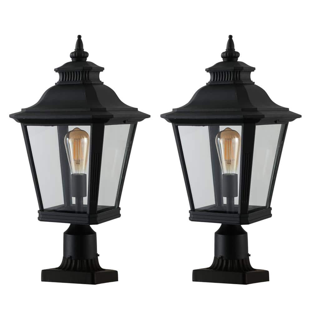 Staykiwi 21 in. 2-Light Black Aluminum Traditional Outdoor Weather ...