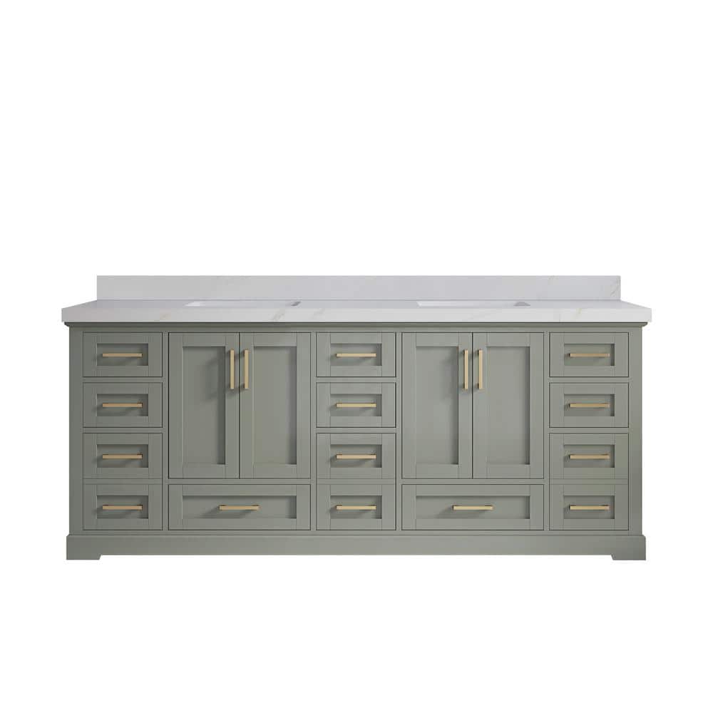 Willow Collections Boston 84 in. Double Sink Freestanding Evergreen ...