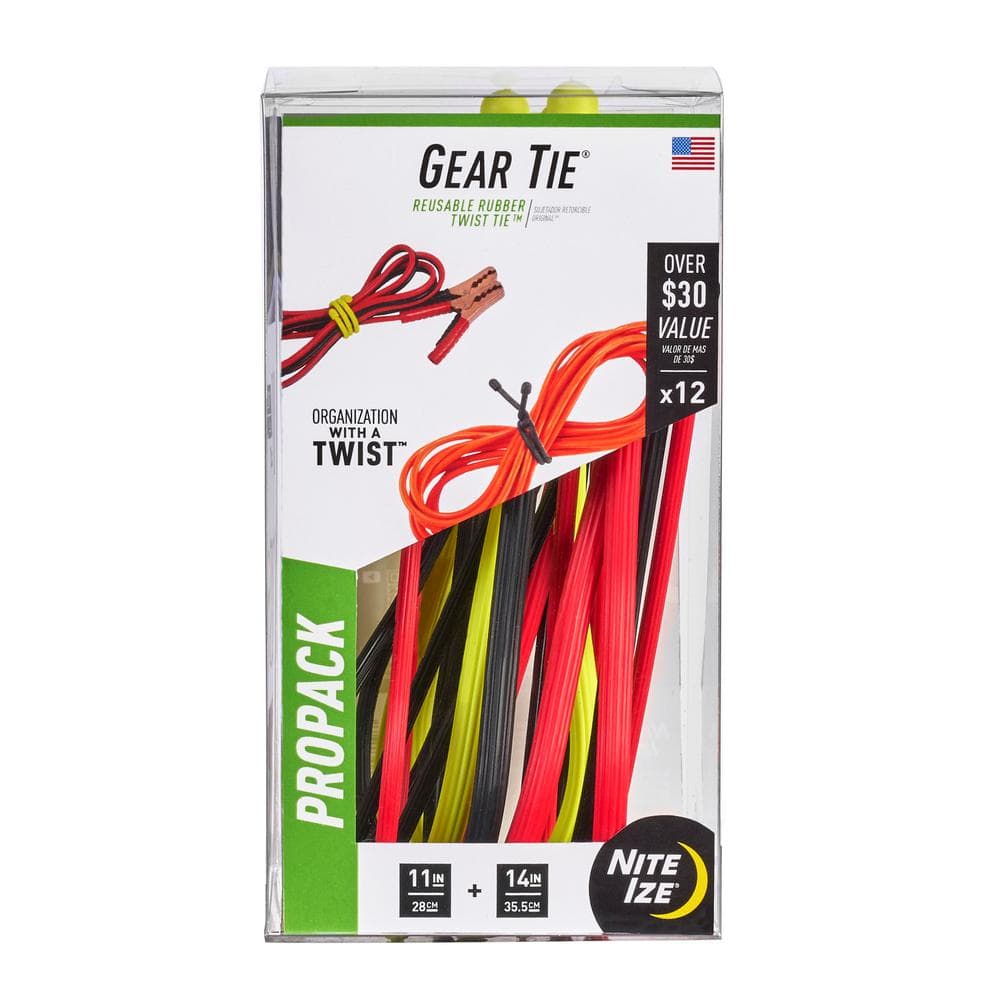 Nite Ize Gear Tie Pro Pack Assortment 12-Pack GTPP-A1-R8D1 - The Home Depot