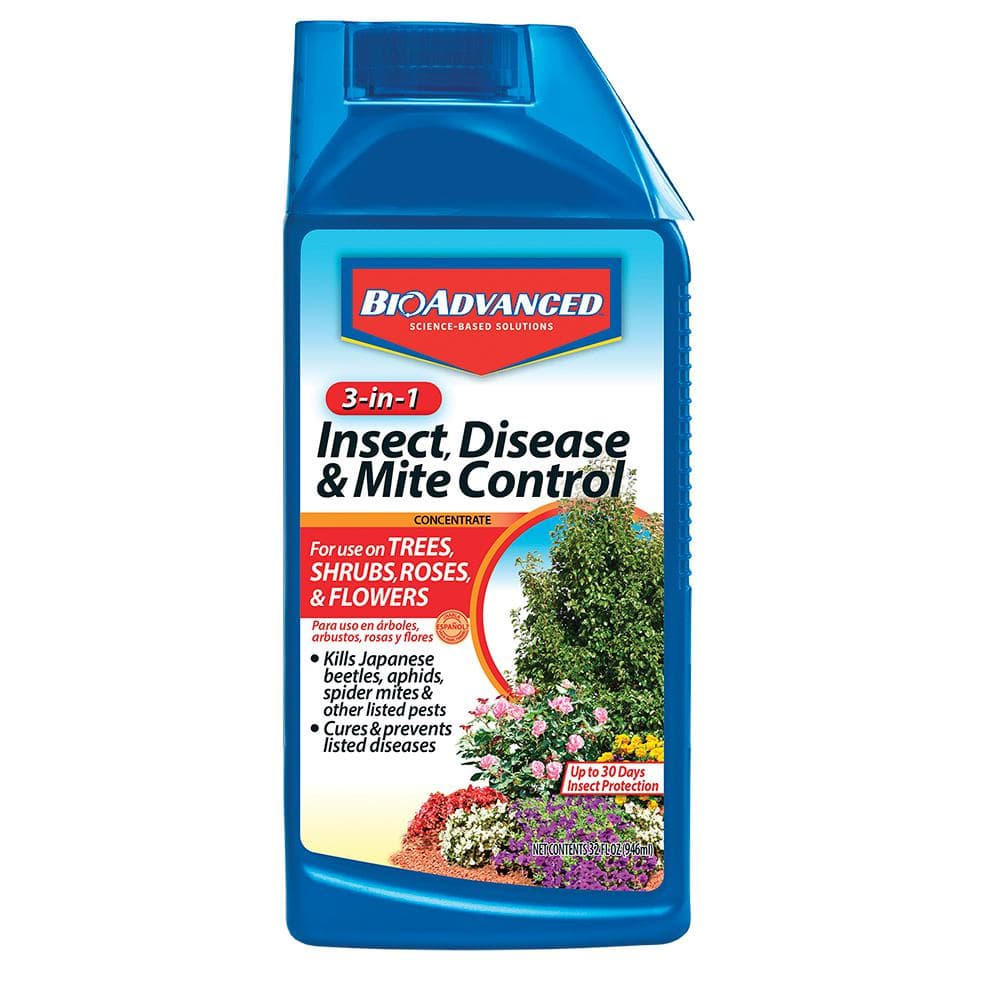 BioAdvanced 32 oz. Concentrate 3-in-1 Insect, Disease and Mite Control ...
