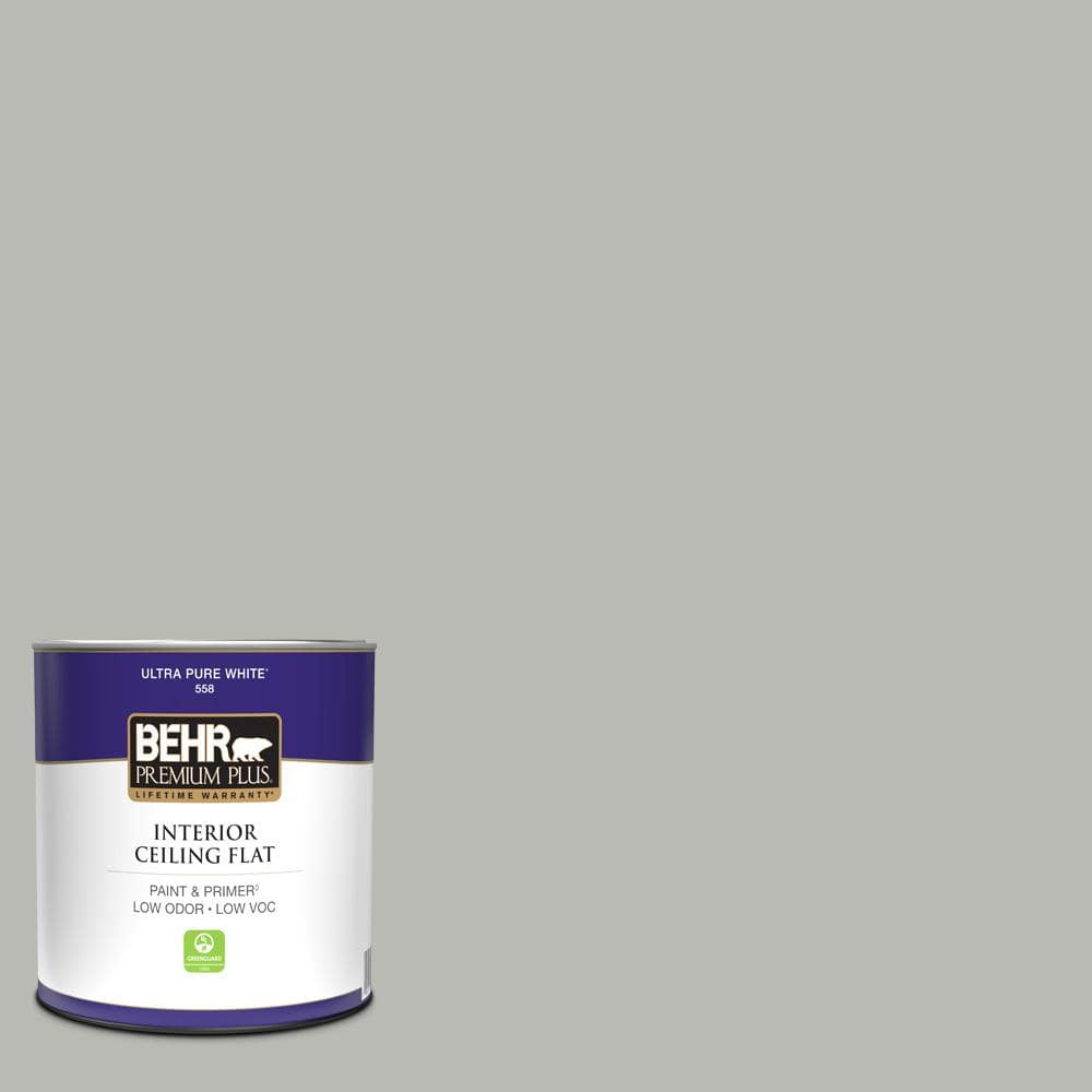 BEHR PREMIUM PLUS 1 qt. #PPU18-11 Classic Silver Ceiling Flat Interior ...