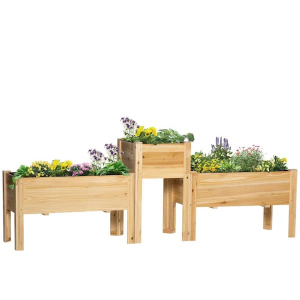 Huluwat Raised Garden Bed with Legs, Elevated Wooden Planter Box with ...