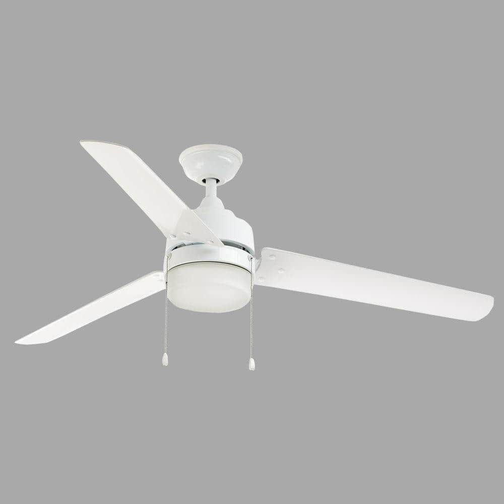 Hampton Bay Carrington 60 in. Indoor/Outdoor White Ceiling Fan with ...
