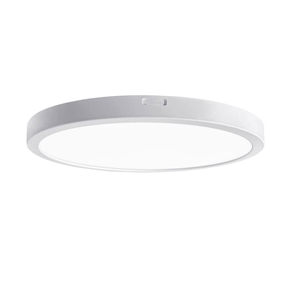 Sofiton 9 in. White Integrated LED Flush Mount Light Super Narrow Frame ...