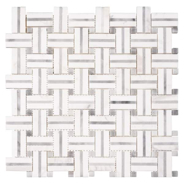 ANDOVA Fabrique Cashmere Gray 1 in. x 2 in. Woven Look Smooth Natural ...