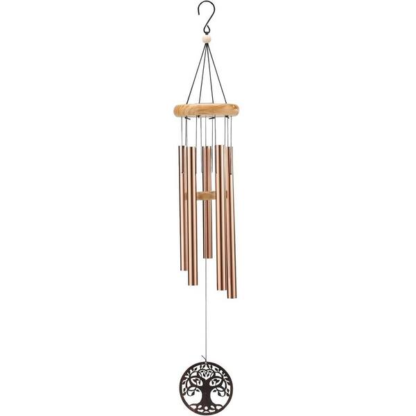 26 in. Deep Tone Wind Chimes for Outdoor, Aluminum Handcrafted Copper ...