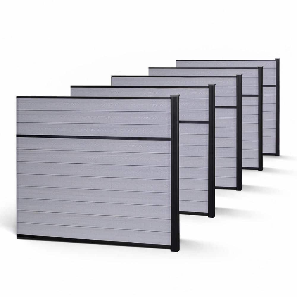 GWF Classic Privacy 6 ft. x 6 ft. Storm Grey Composite Wood Board Board ...